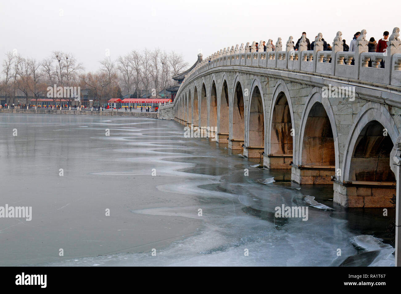 Seventeen arch bridge at the Summer Palace, Beijing, China Stock Photo ...