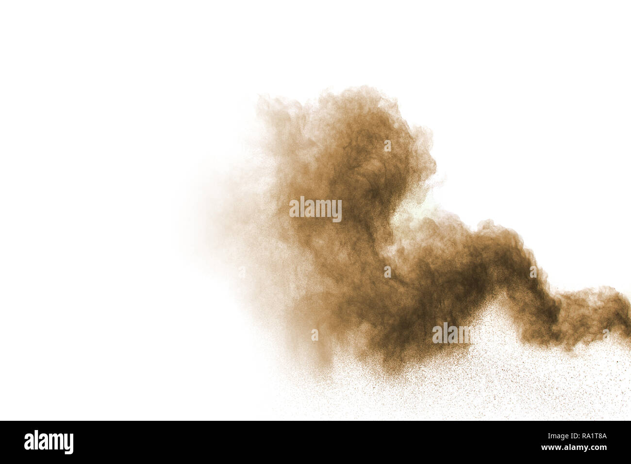 abstract brown dust explosion on white background ,abstract brown ...
