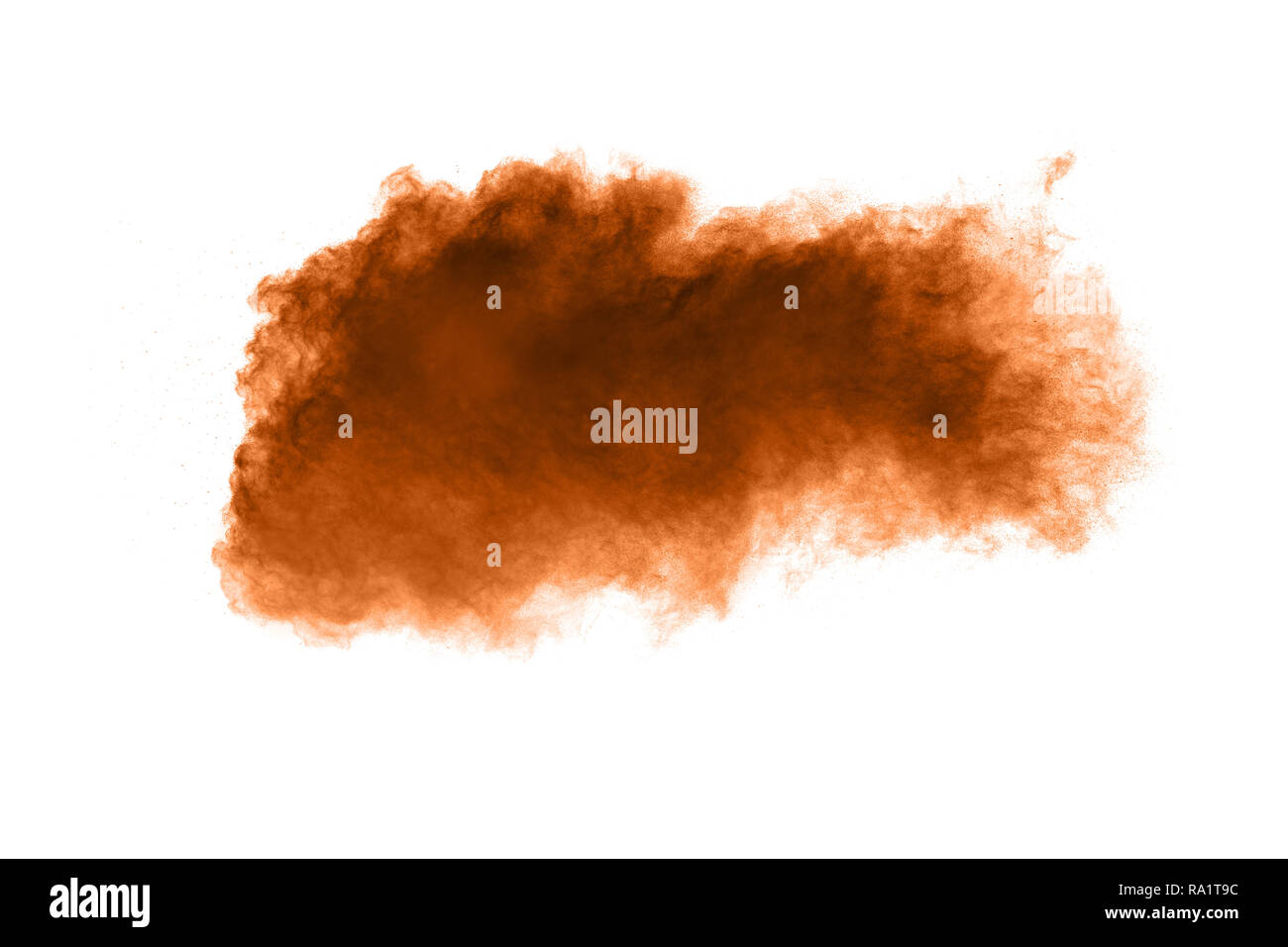 Freeze motion of brown dust explosion. Stopping the movement of brown ...