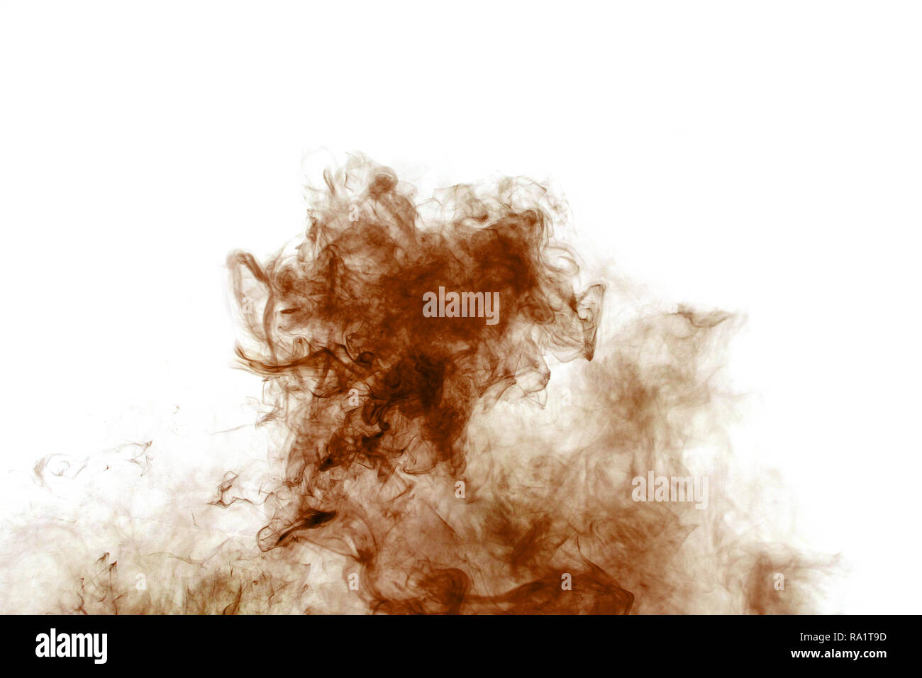Abstract brown color smoke on white background. Color smoke clouds ...