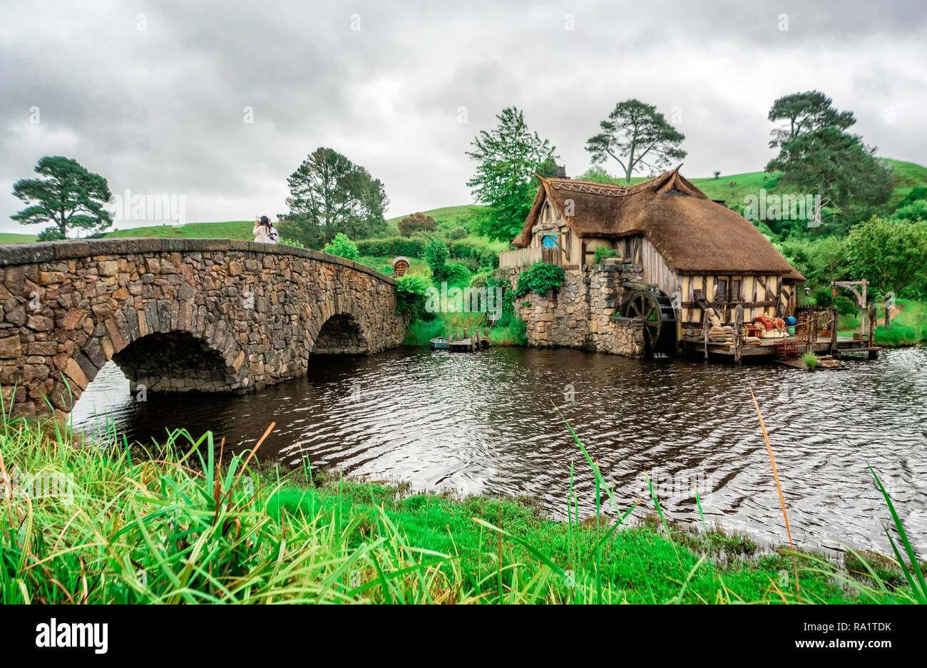1st of December, 2018: Hobbit Moulin and bridge at Hobbiton Movie Set ...