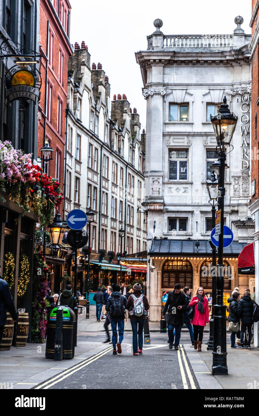Street scene on New Row street, London, WC2, England, UK Stock Photo ...