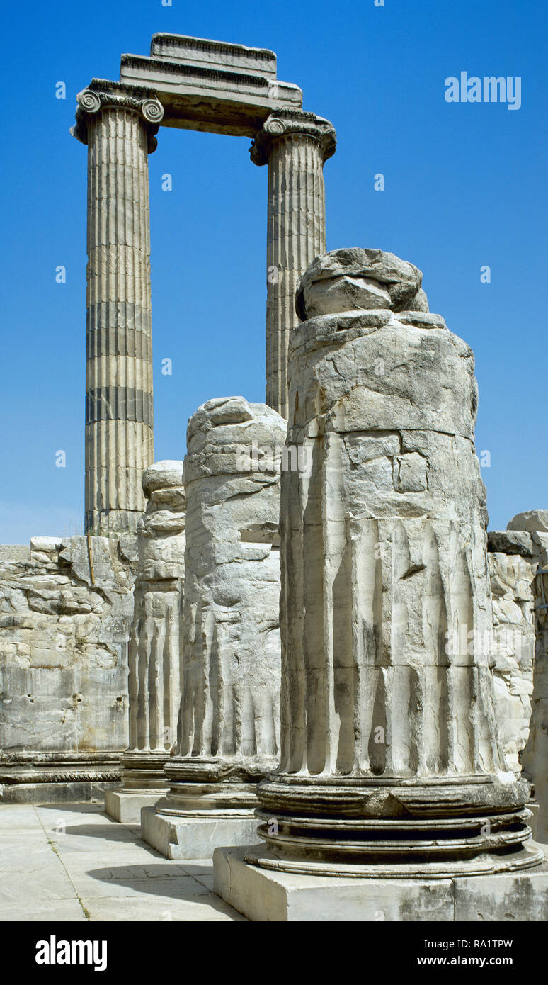Turkey. Didyma. Temple of Apollo. It was built in the 6th century BC ...