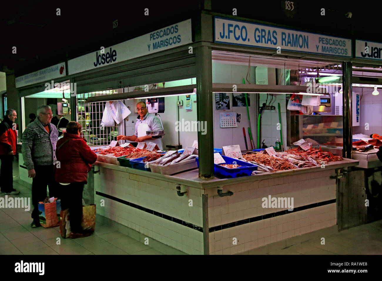 Fish & Meat Market, Alicante, Spain Stock Photo - Alamy