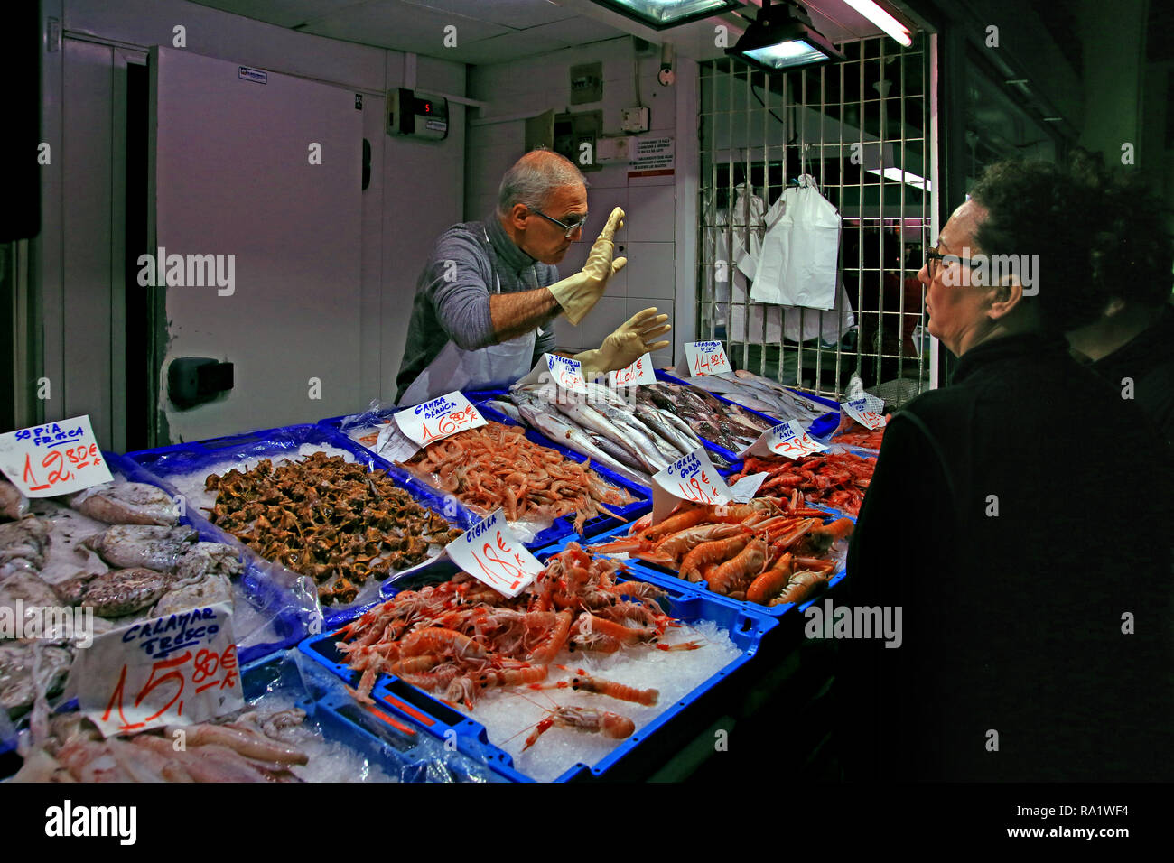 Fish & Meat Market, Alicante, Spain Stock Photo - Alamy