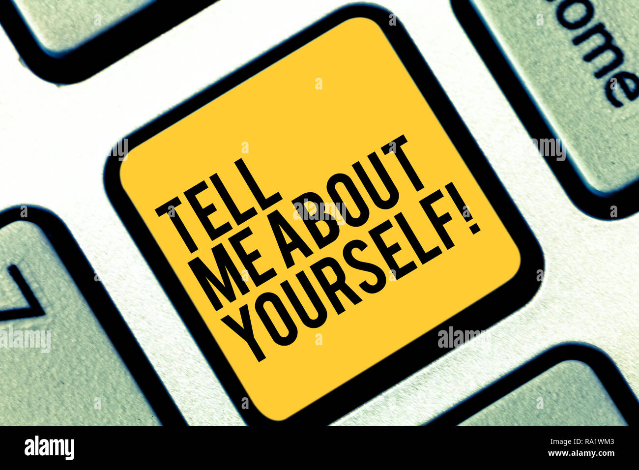 Writing note showing Tell Me About Yourself. Business photo showcasing ...