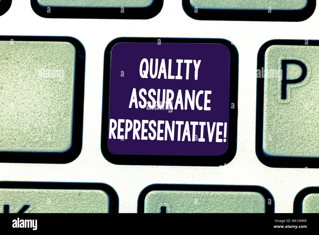 Writing note showing Quality Assurance Representative. Business photo ...