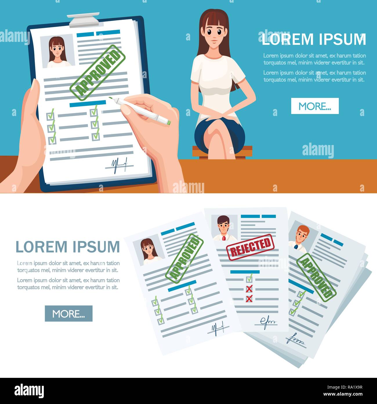 Application documents with rejected and approved stamp. Rejected and ...