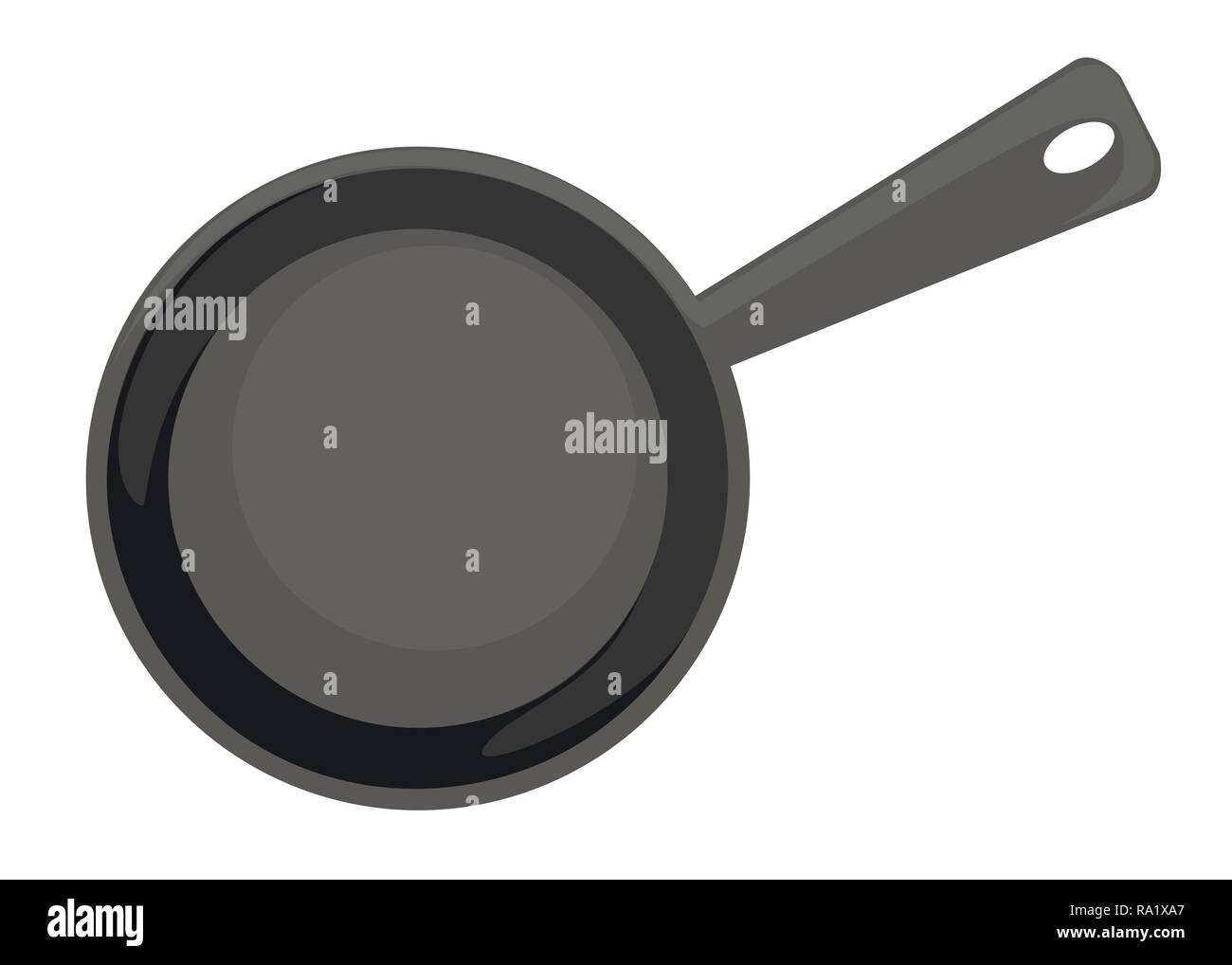 Empty frying pan, top view. Flat vector illustration isolated on white ...