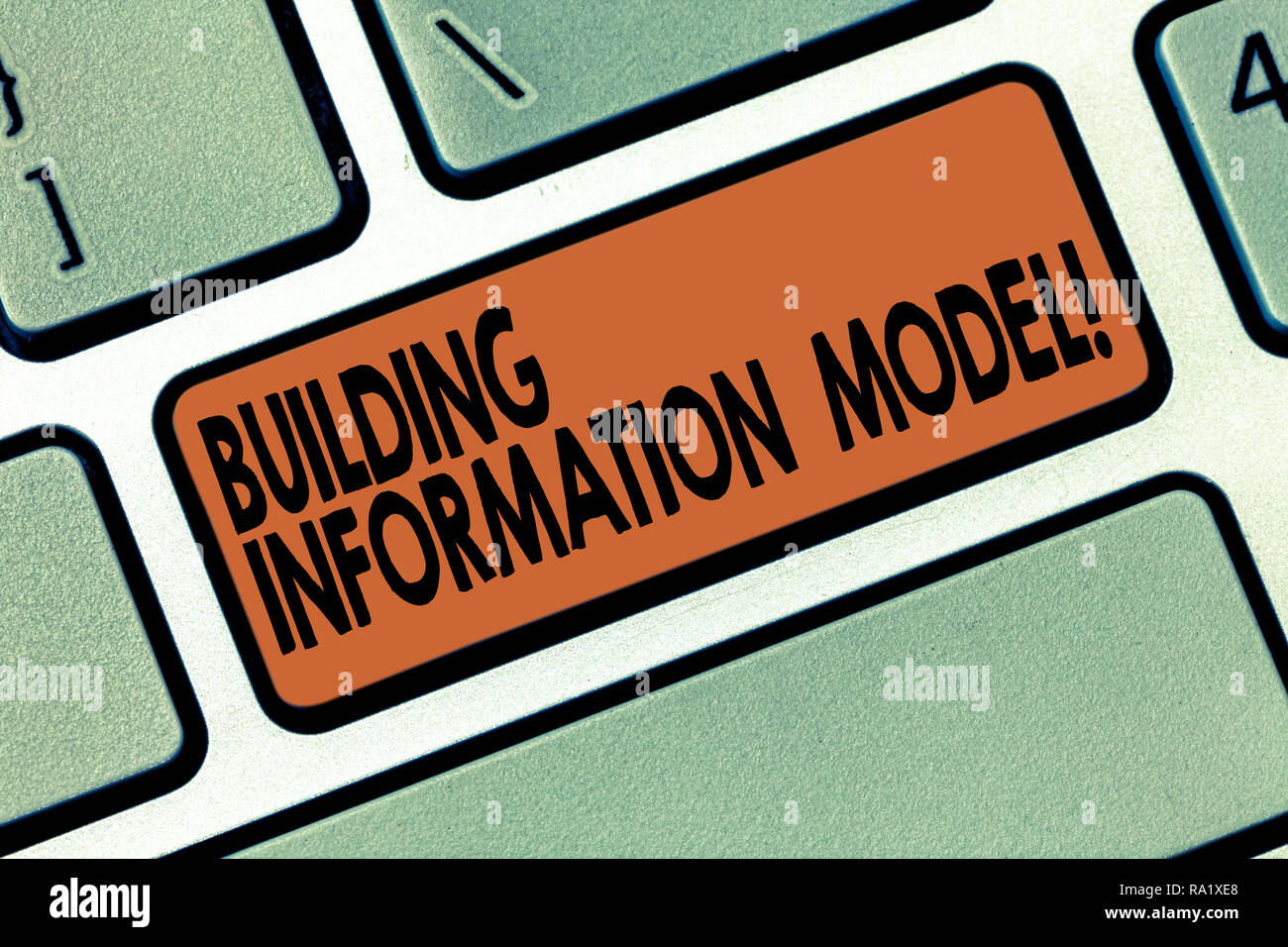 Handwriting text writing Building Information Model. Concept meaning ...