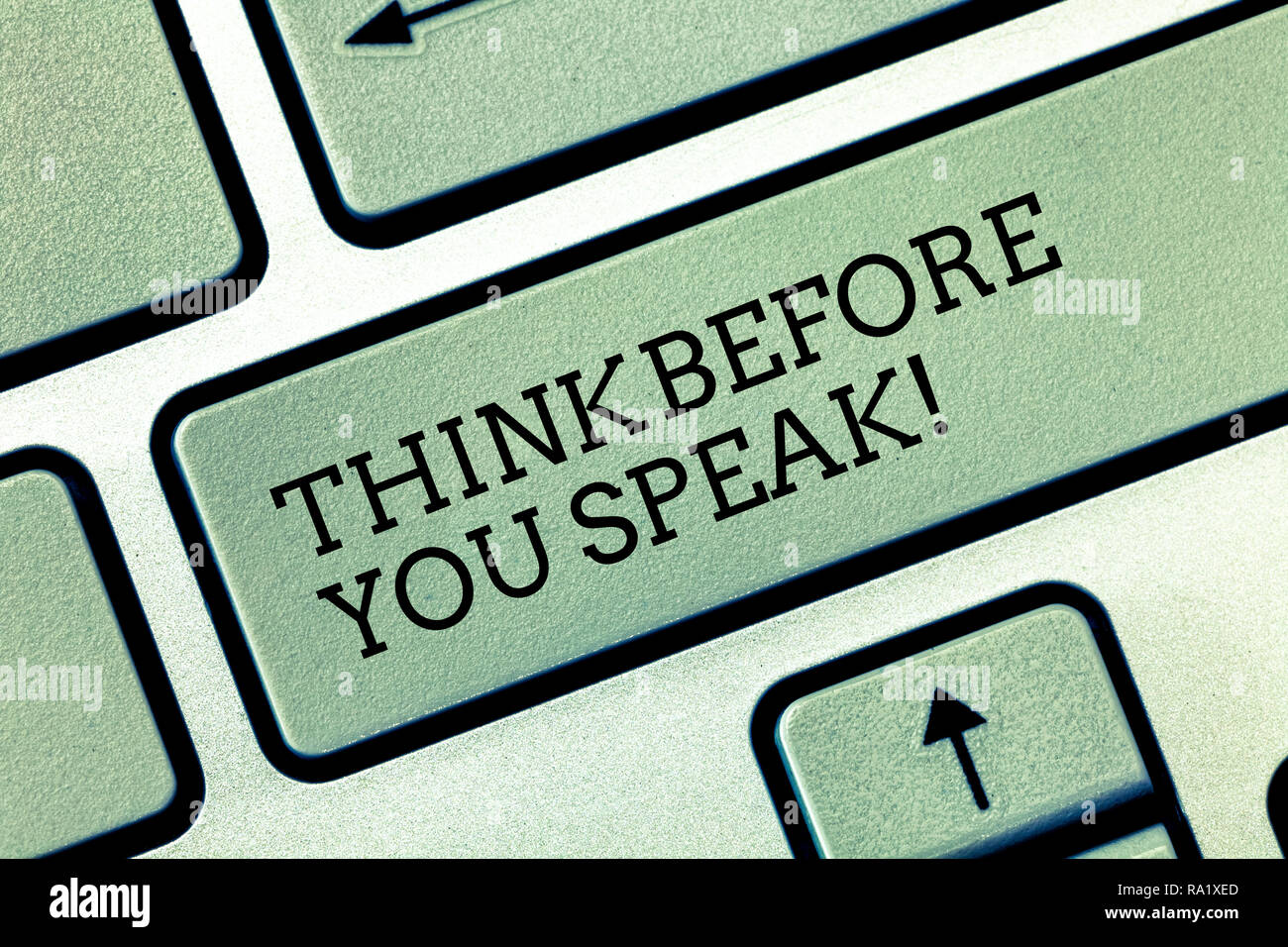 Writing note showing Think Before You Speak. Business photo showcasing ...