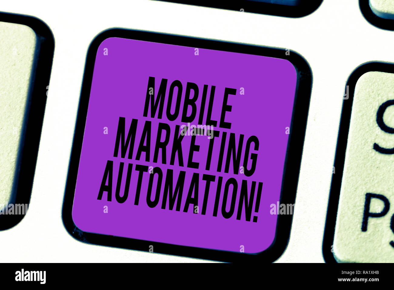 Handwriting Text Mobile Marketing Automation Concept Meaning Automate Mobile Marketing Tasks