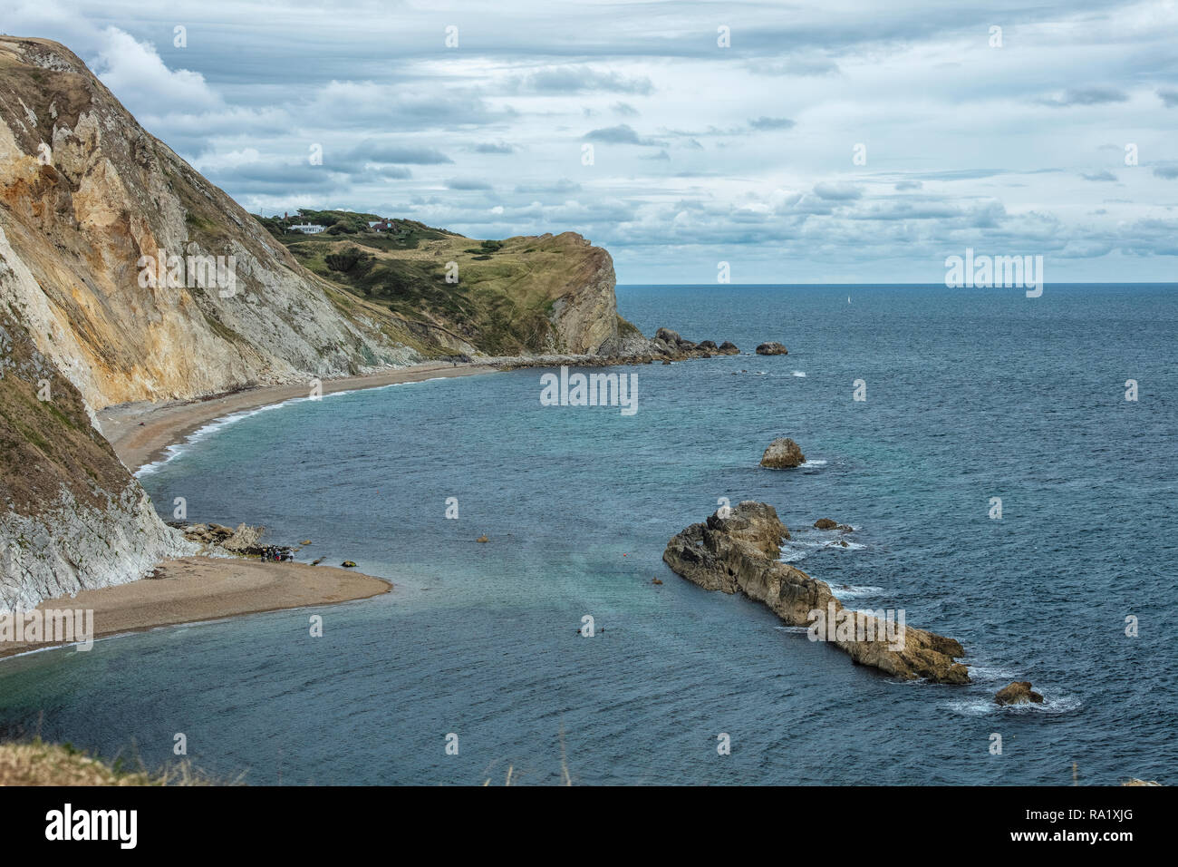 Dorset Man of War Bay Stock Photo - Alamy
