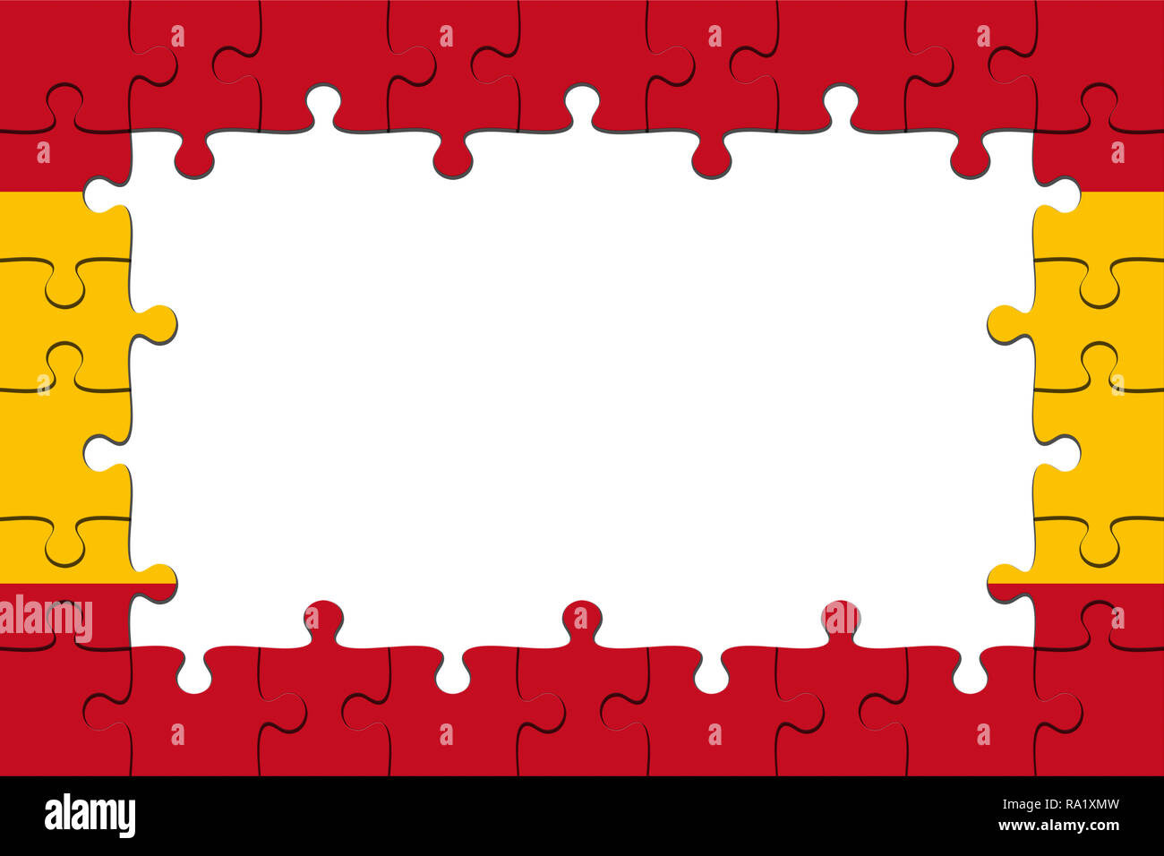 Frame of Spain Flag Jigsaw Puzzle Pieces With Copy Space, 3d ...