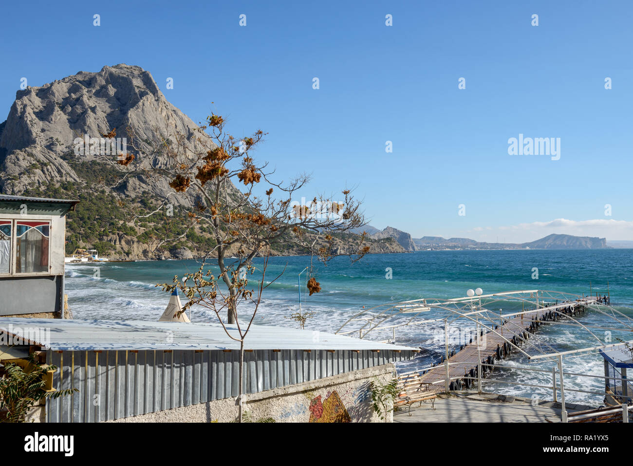 Scenic view of Green Bay in Novy Svet (New World) location towards ...