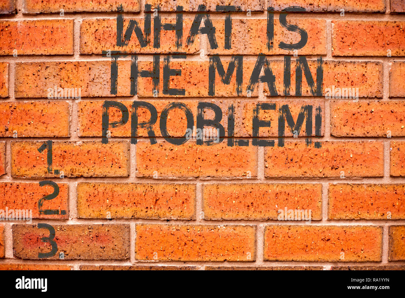 Conceptual hand writing showing What Is The Main Problem. Business ...