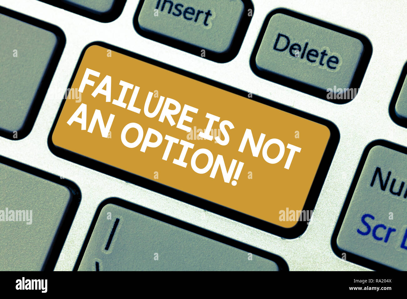 Handwriting text Failure Is Not An Option. Concept meaning Do not allow ...