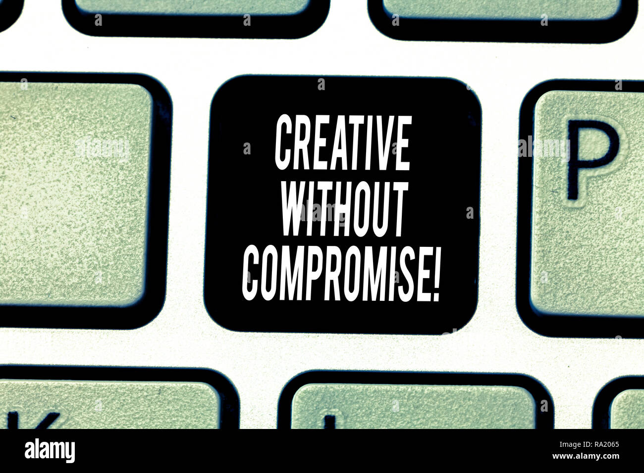 Handwriting text writing Creative Without Compromise. Concept meaning a ...