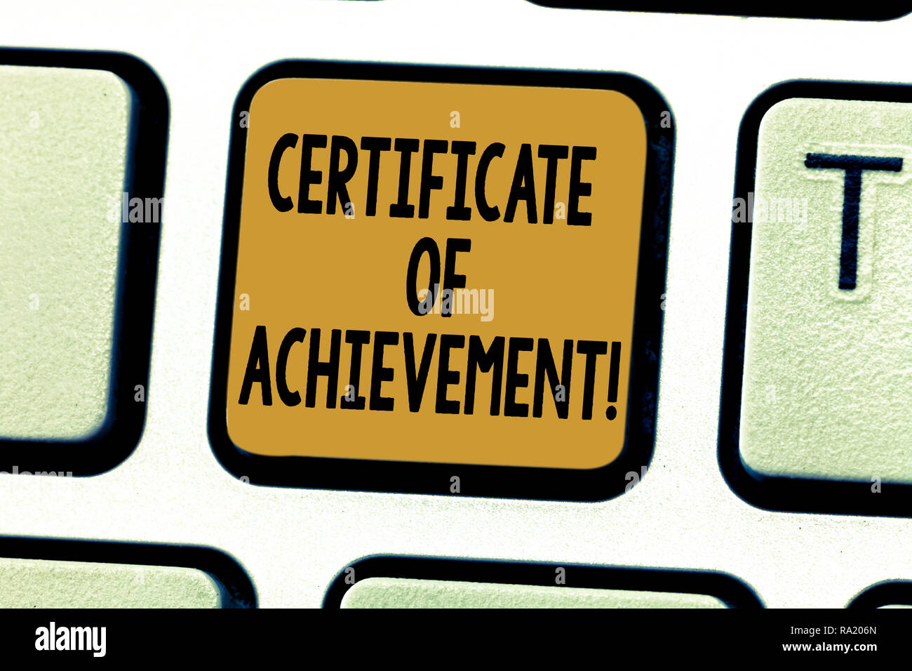 Conceptual hand writing showing Certificate Of Achievement. Business ...