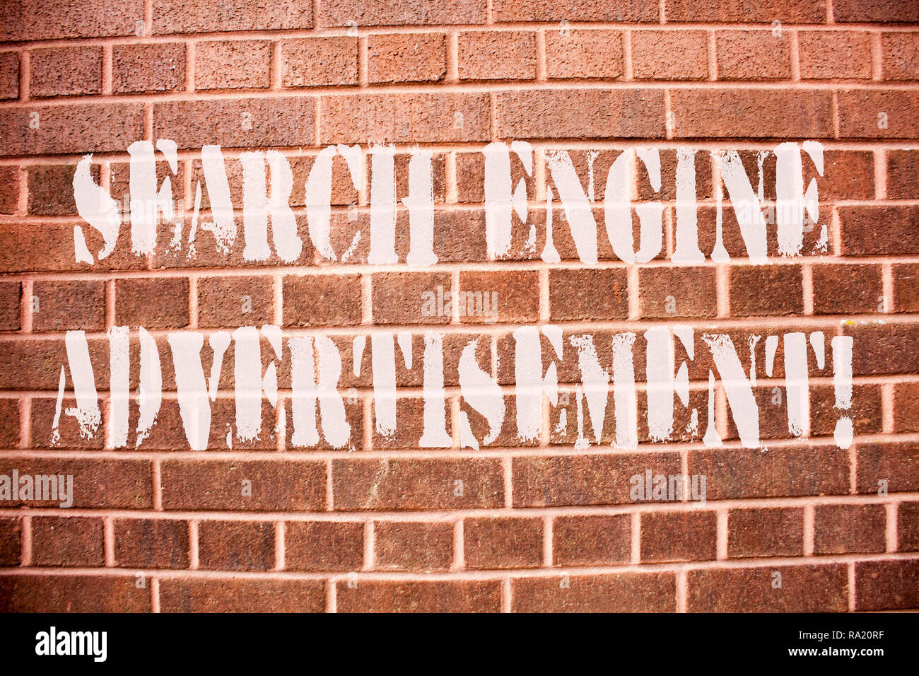 Text sign showing Search Engine Advertisement. Conceptual photo Placing ...