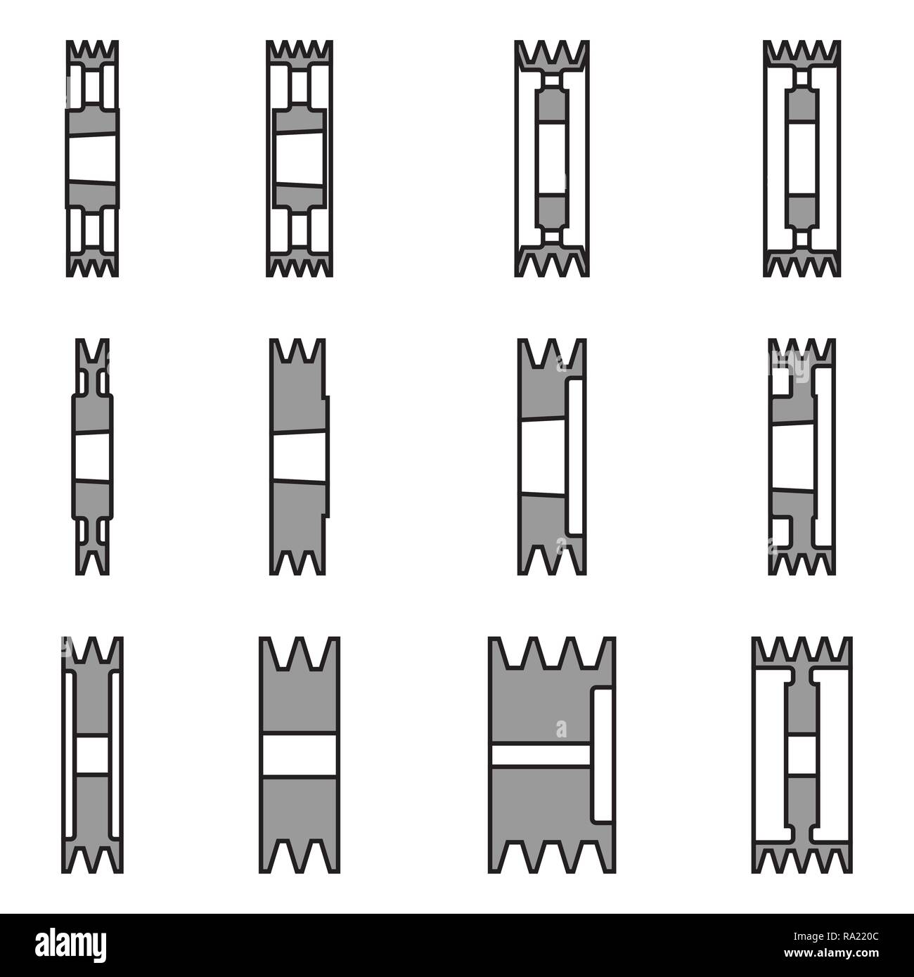 Set of pulley wheel icons. Vector illustration Stock Vector Image & Art ...