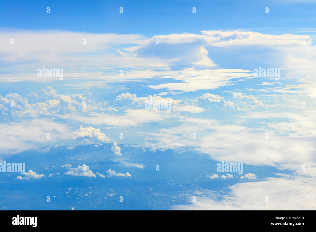 Beautiful view, Sun rise in the morning of blue sky above the white ...