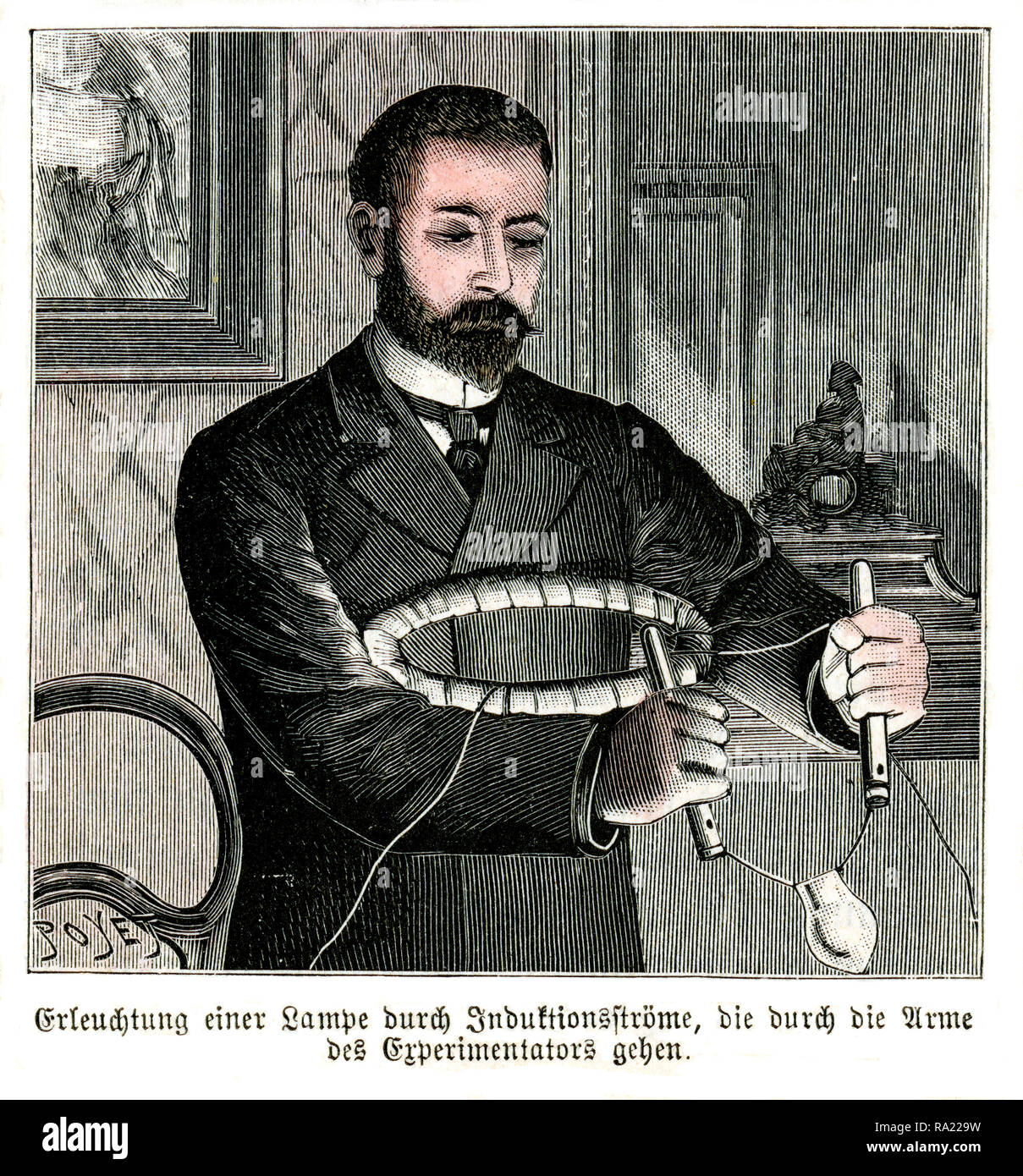 Nikola Tesla Electrical Experiment Stock Photo - Alamy