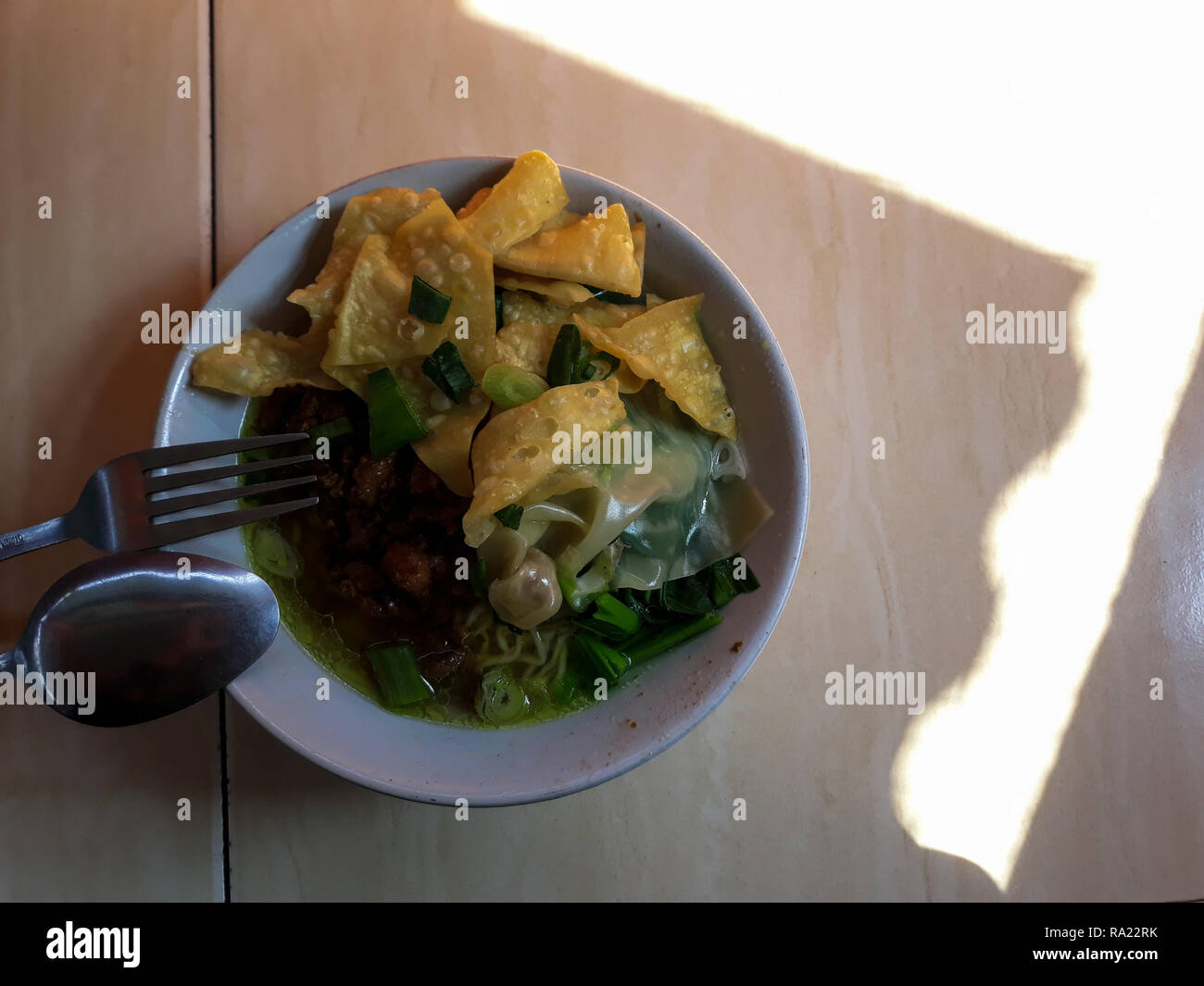 Indonesian traditional food. Mie Ayam is a traditional street food ...
