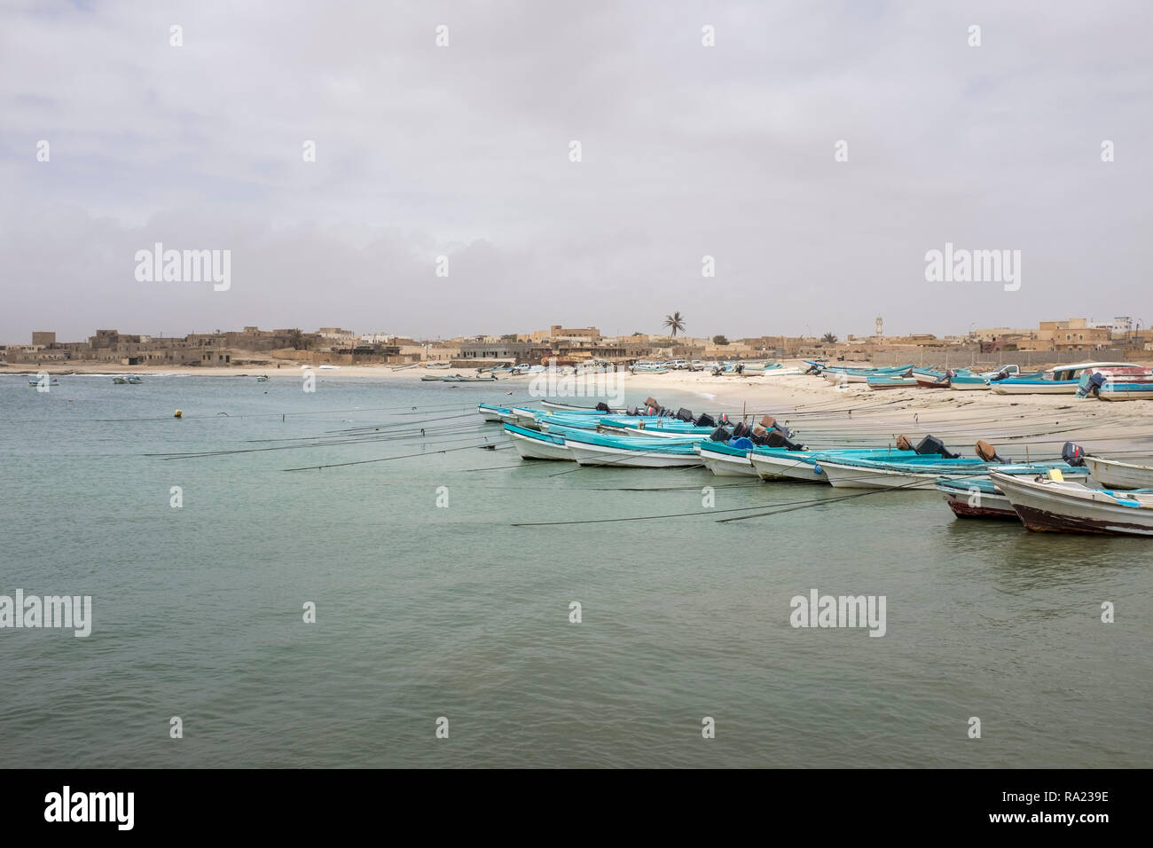Fishing boats in the coastal town of Mirbat, near Salalah, Dhofar ...