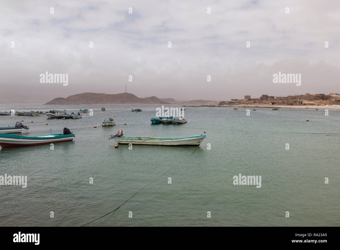 Fishing boats in the coastal town of Mirbat, near Salalah, Dhofar ...