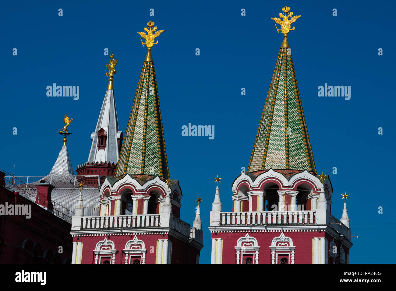 Moscow, Russia. August 27, 2018. Resurrection Gate (oskresenskie vorota ...