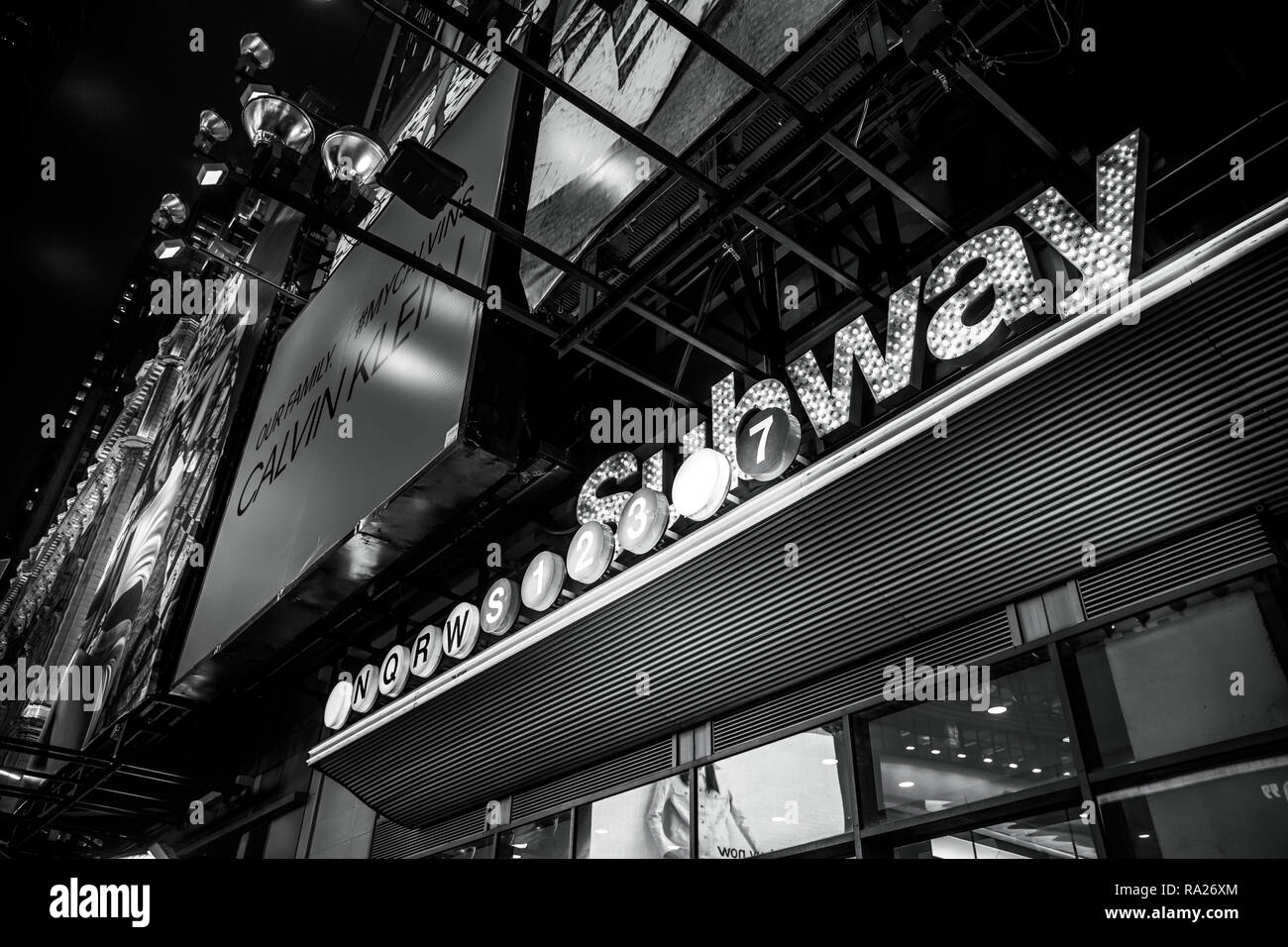 Times Square Subway Sign Stock Photo - Alamy
