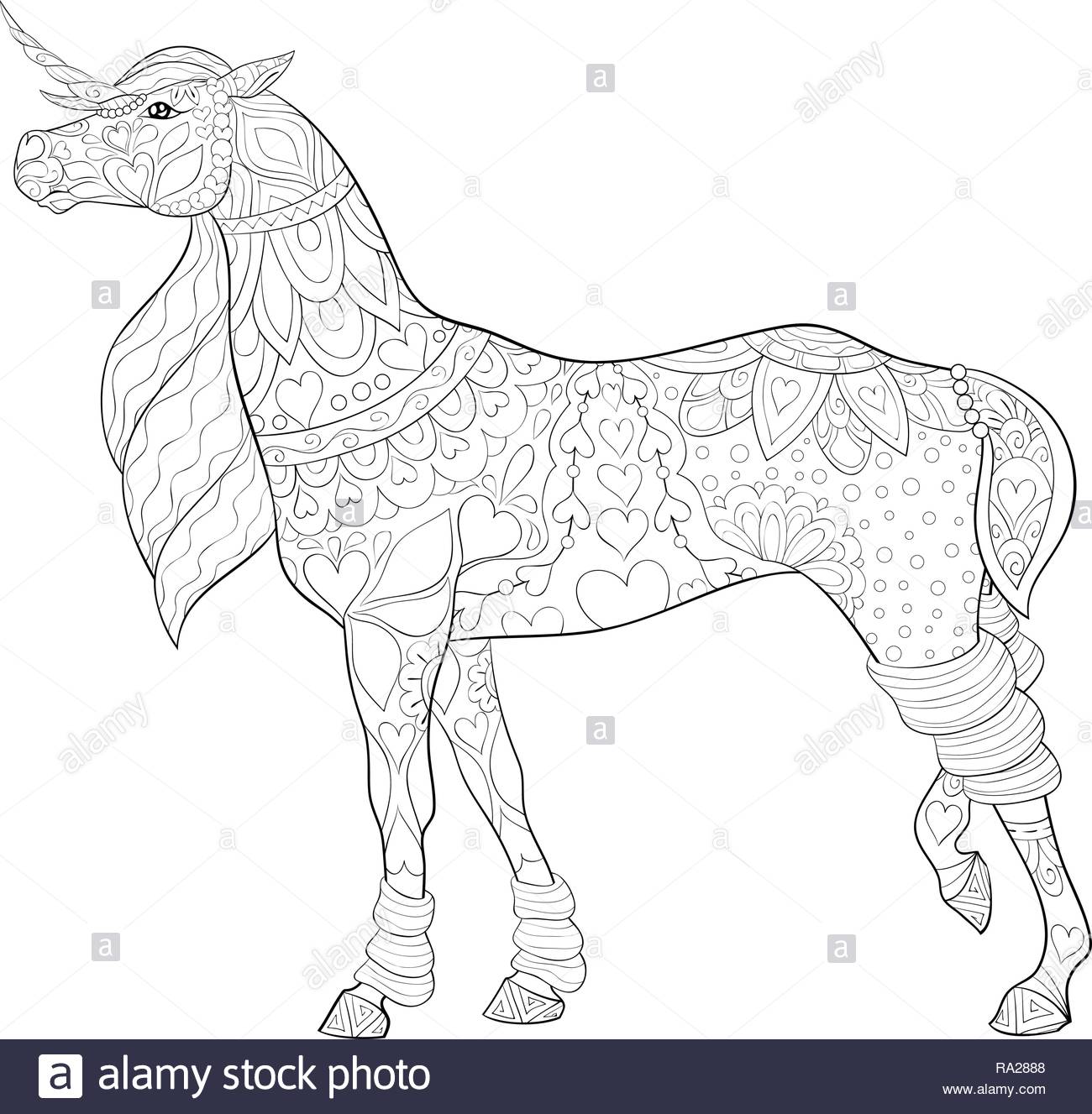 Coloring Page Unicorn Stock Photos & Coloring Page Unicorn Stock Images ...