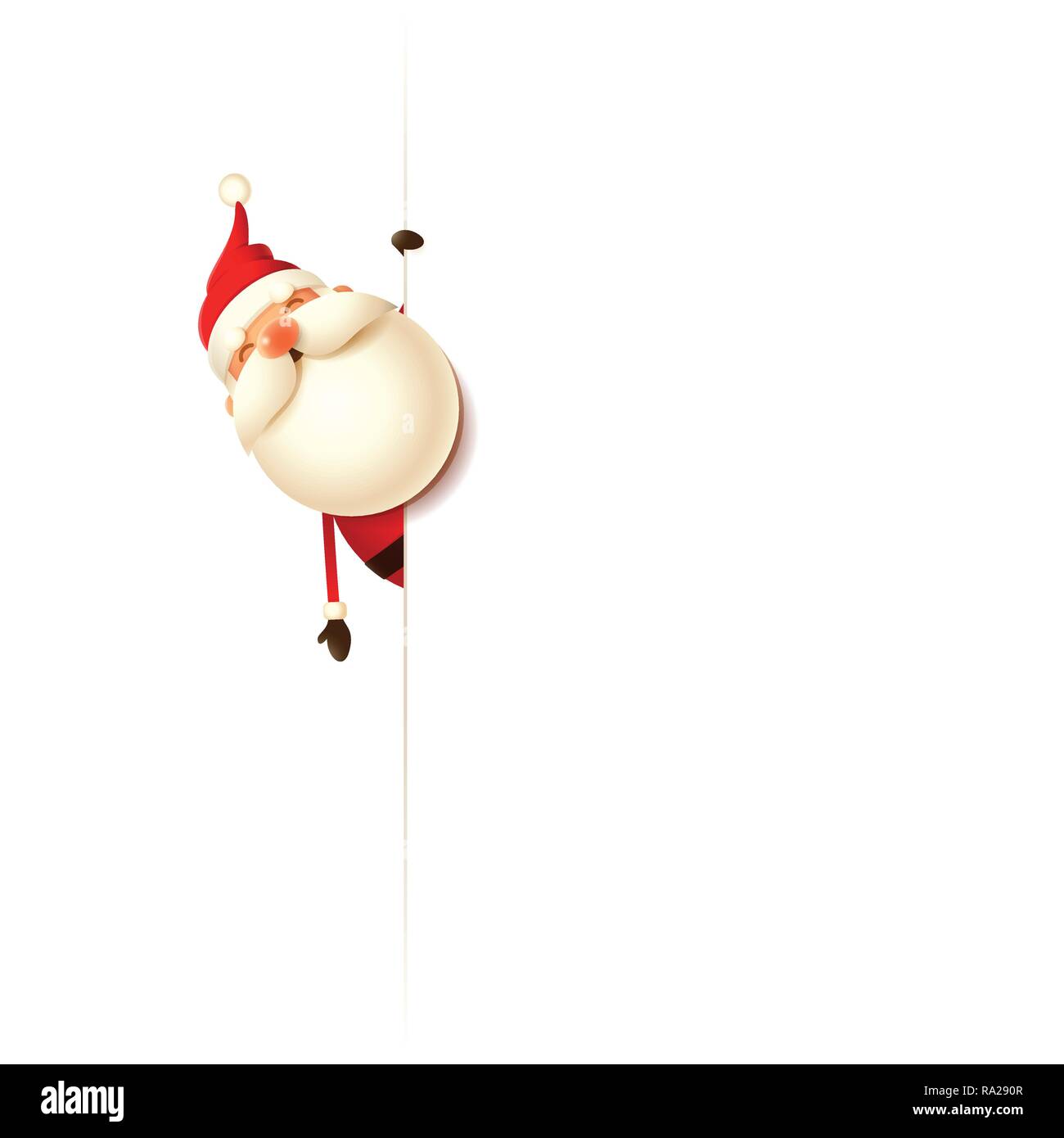 Santa Claus on left side of billboard - isolated white background Stock ...