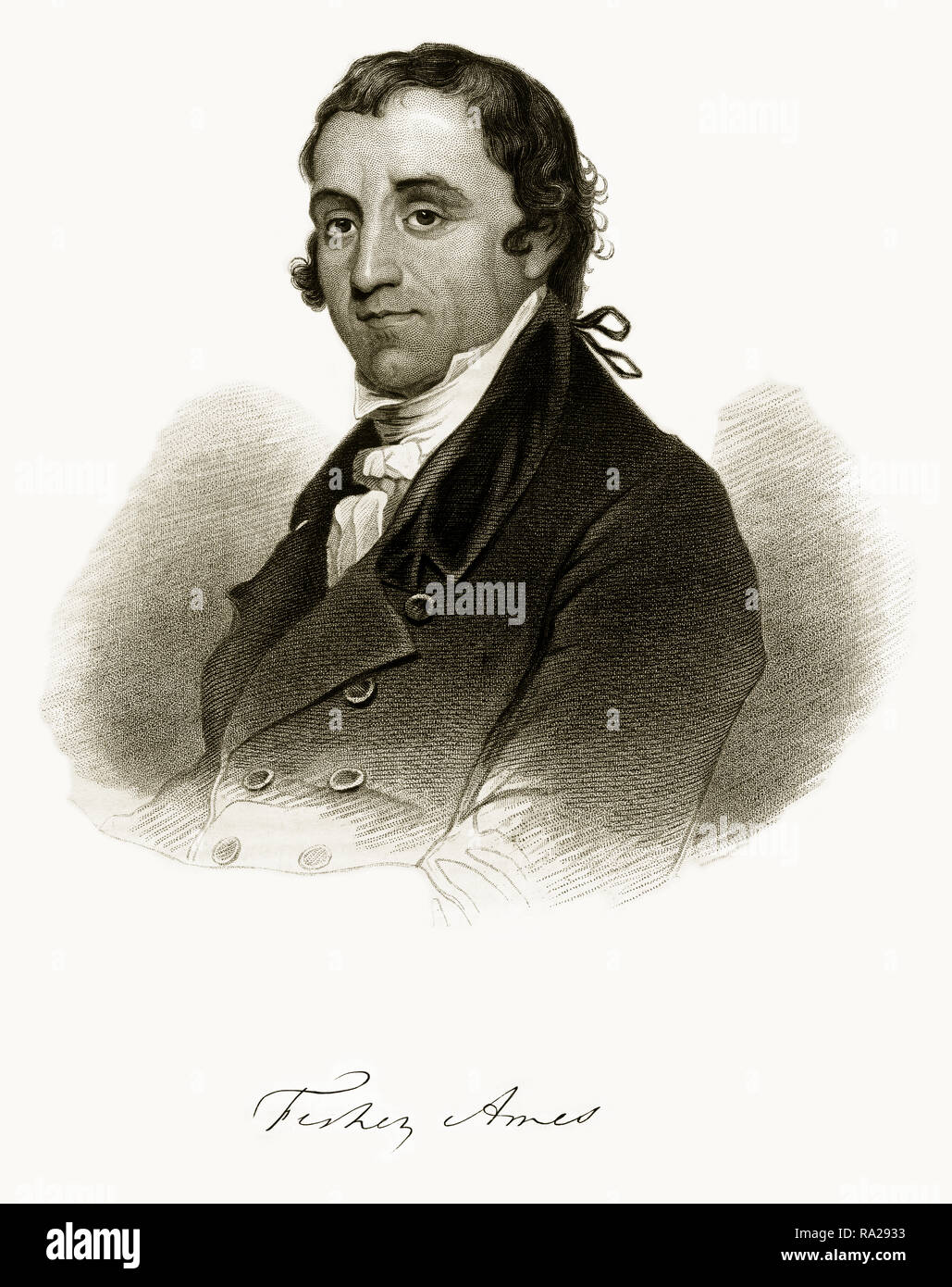 Very rare, beautifully detailed full length engraved portrait of Fisher ...