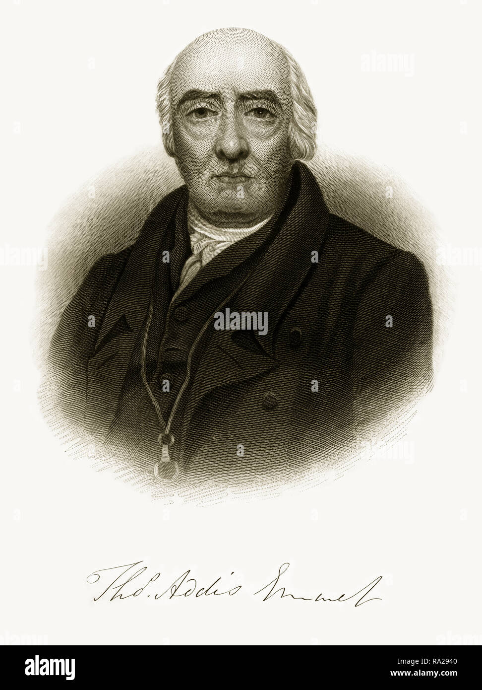 Very rare, beautifully detailed full length engraved portrait of Thomas ...