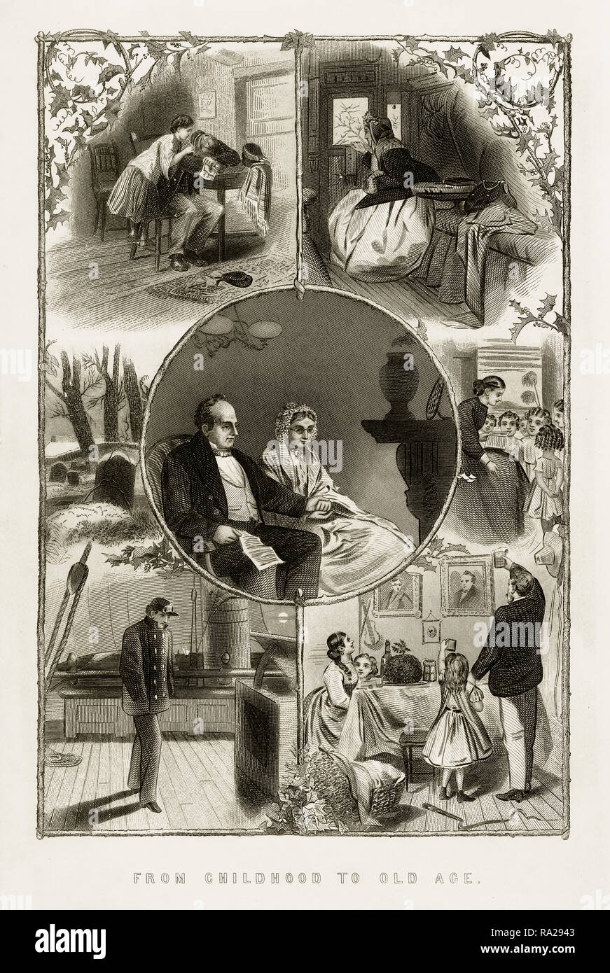 From Childhood to Old Age Victorian Engraving, 1879 Stock Photo - Alamy