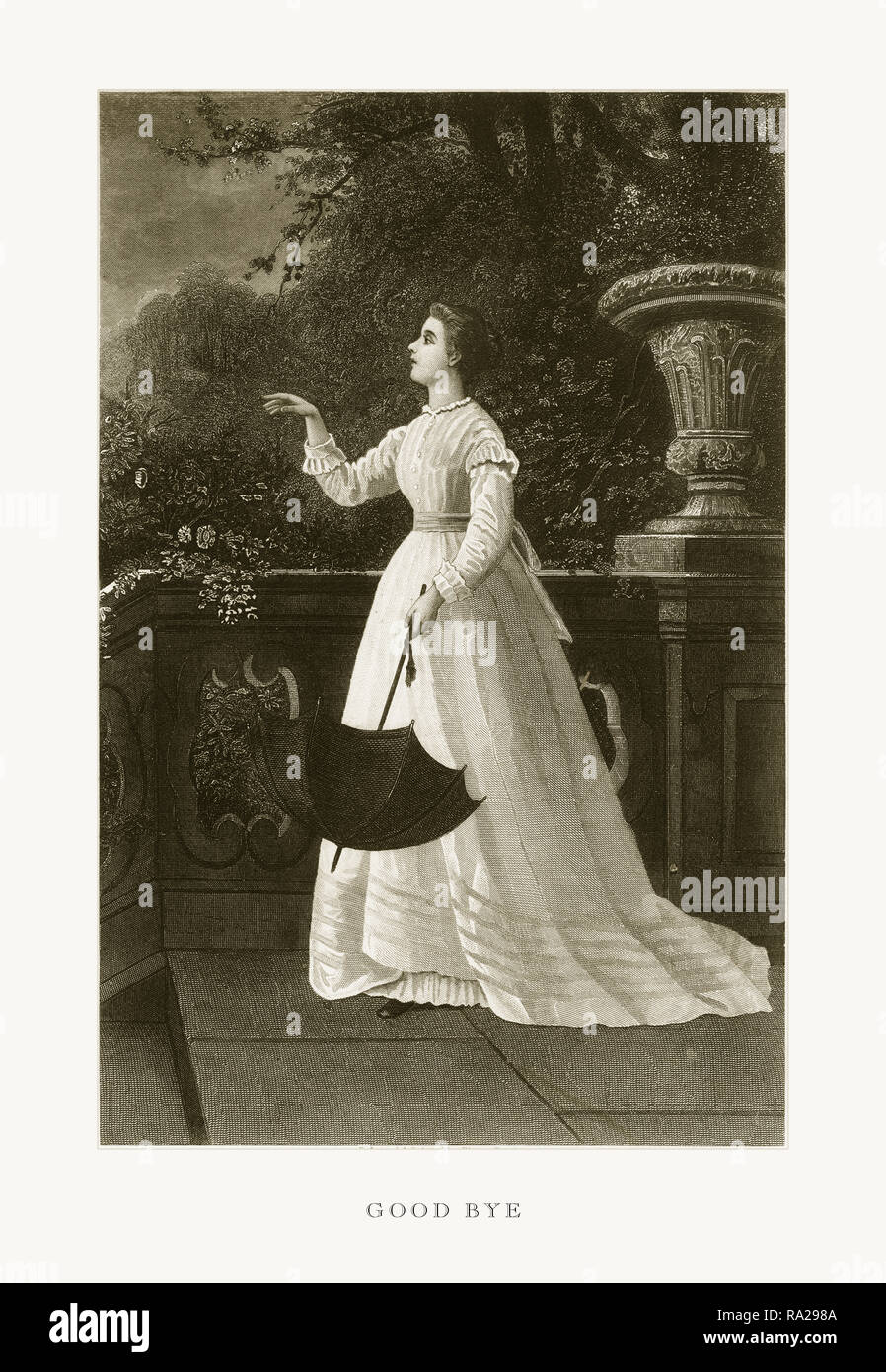 Garden woman engraving hi-res stock photography and images - Alamy