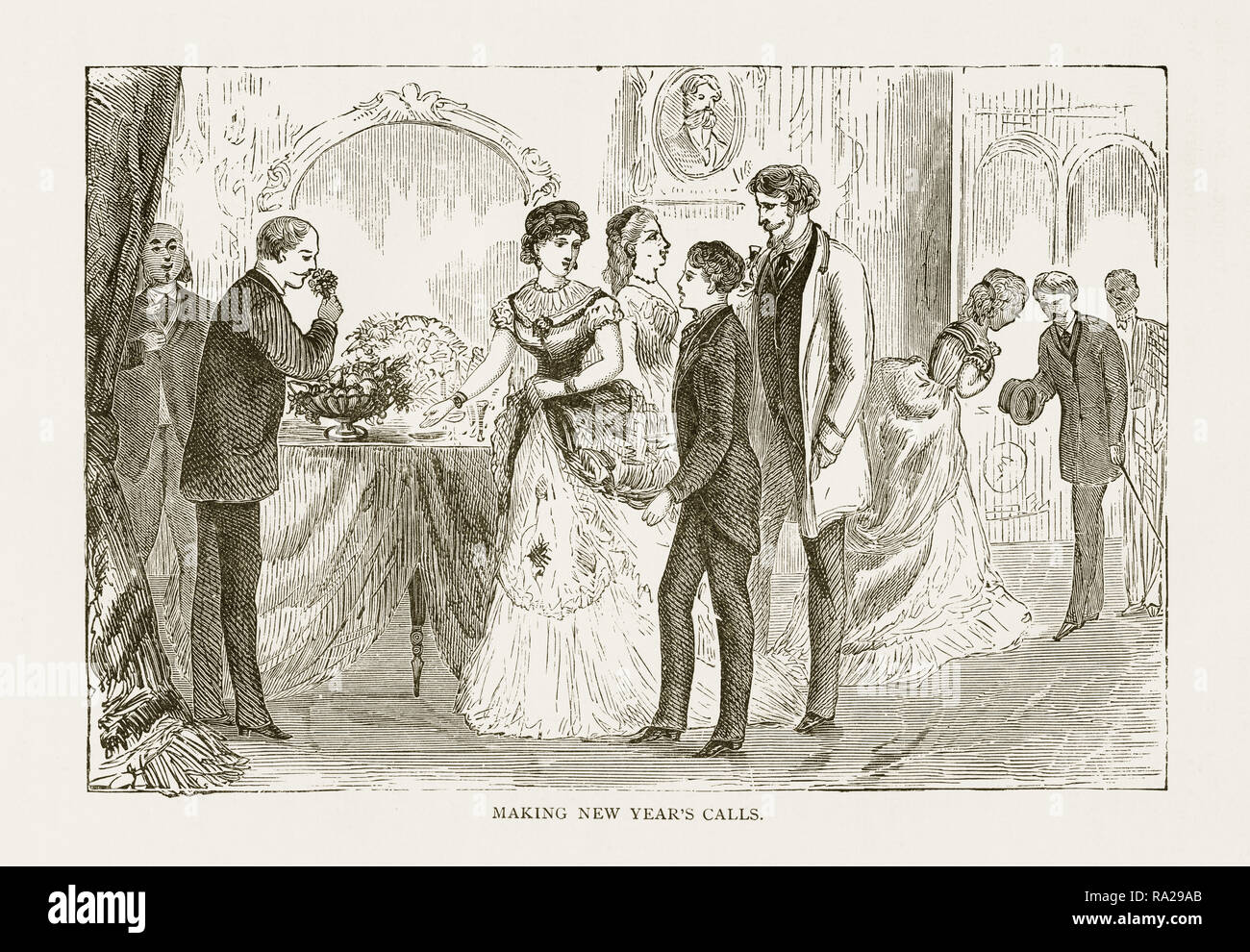 Making New Year’s Calls Victorian Engraving, 1879 Stock Photo - Alamy