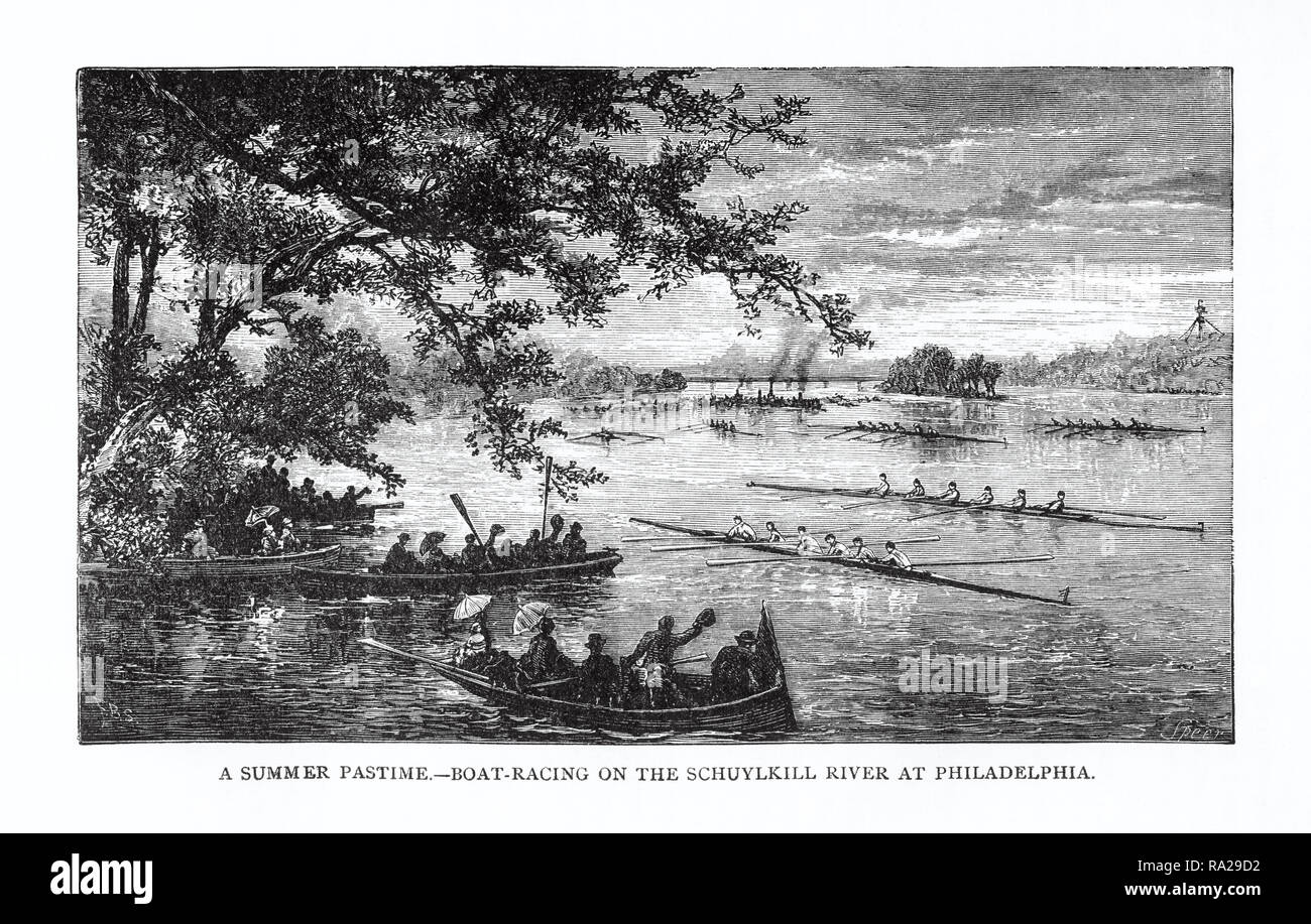 Summer Pastime – Boat Racing on the Schuylkill river at Philadelphia ...