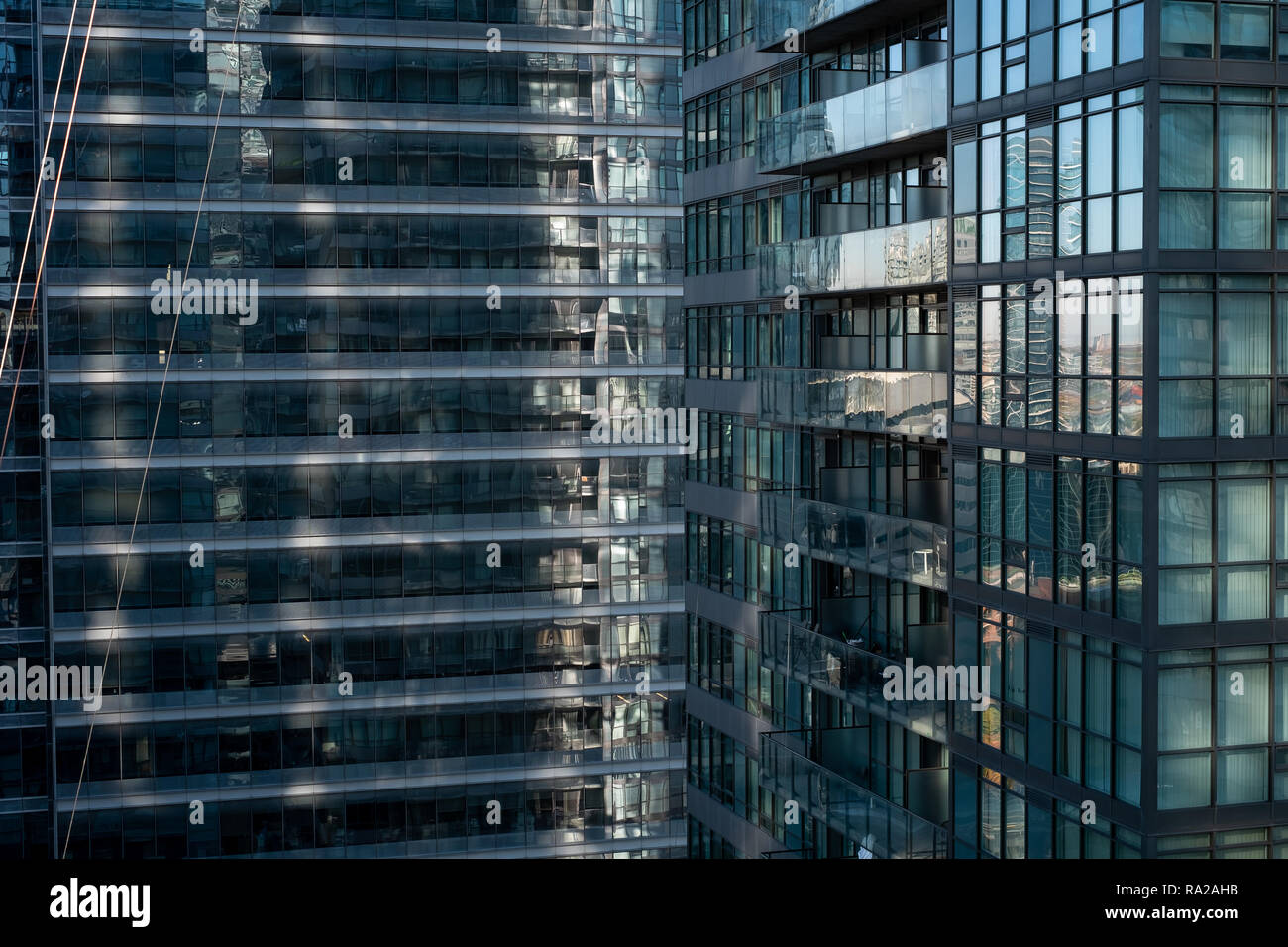 An elevated view of the Toronto Skyline as seen from Maple Leaf Square ...