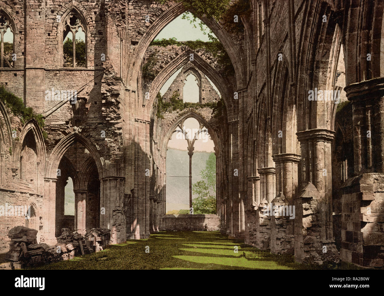 Tintern Abbey, interior looking East, circa 1900 Stock Photo - Alamy