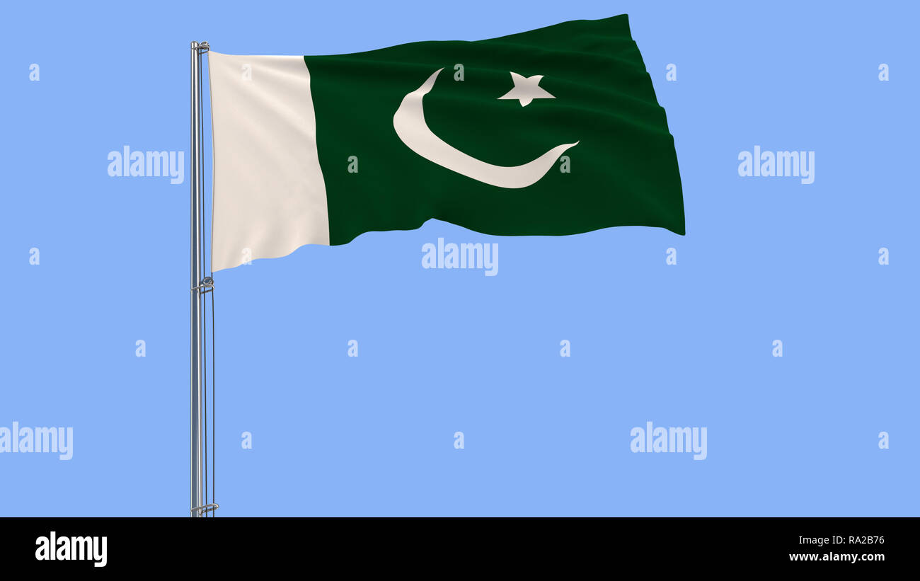 Pakistan flag on flag pole hi-res stock photography and images - Alamy