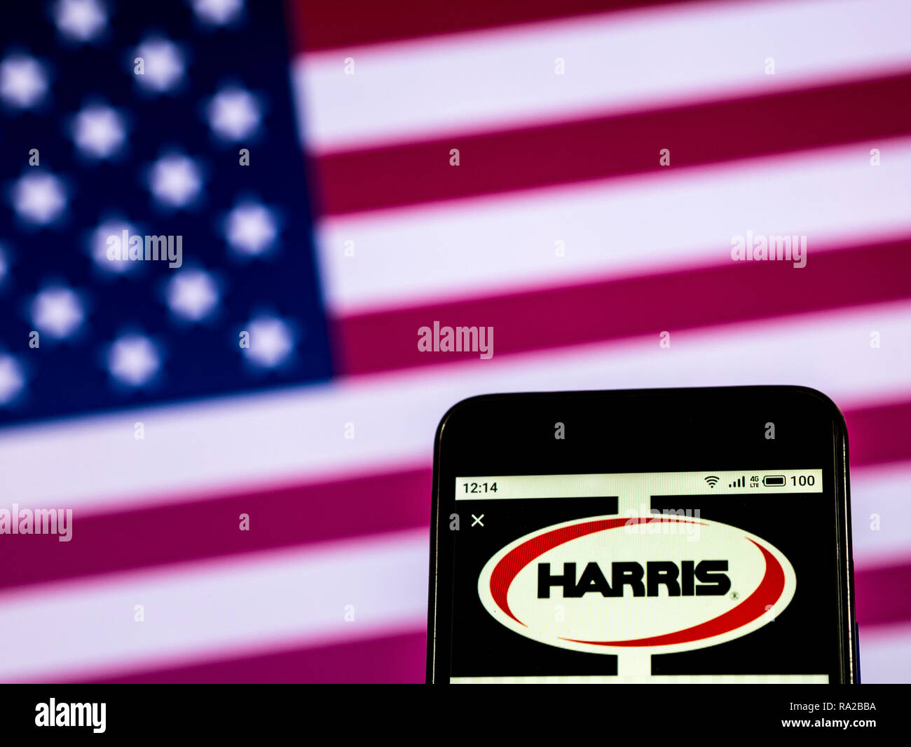 Harris Corporation logo seen displayed on smart phone Stock Photo - Alamy