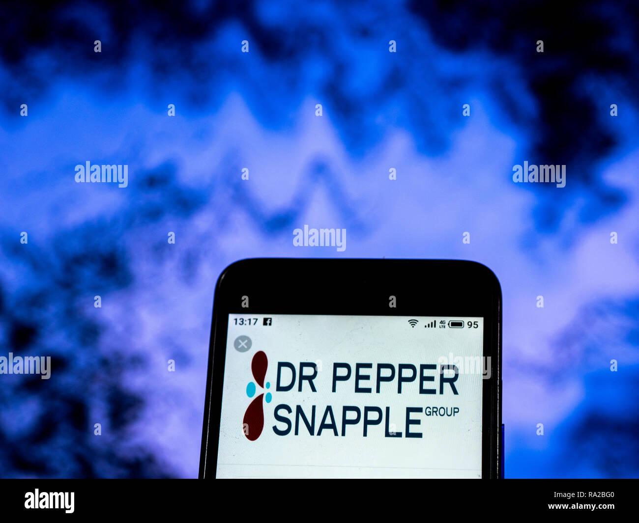 Dr Pepper Snapple Group Drink company logo seen displayed on smart ...