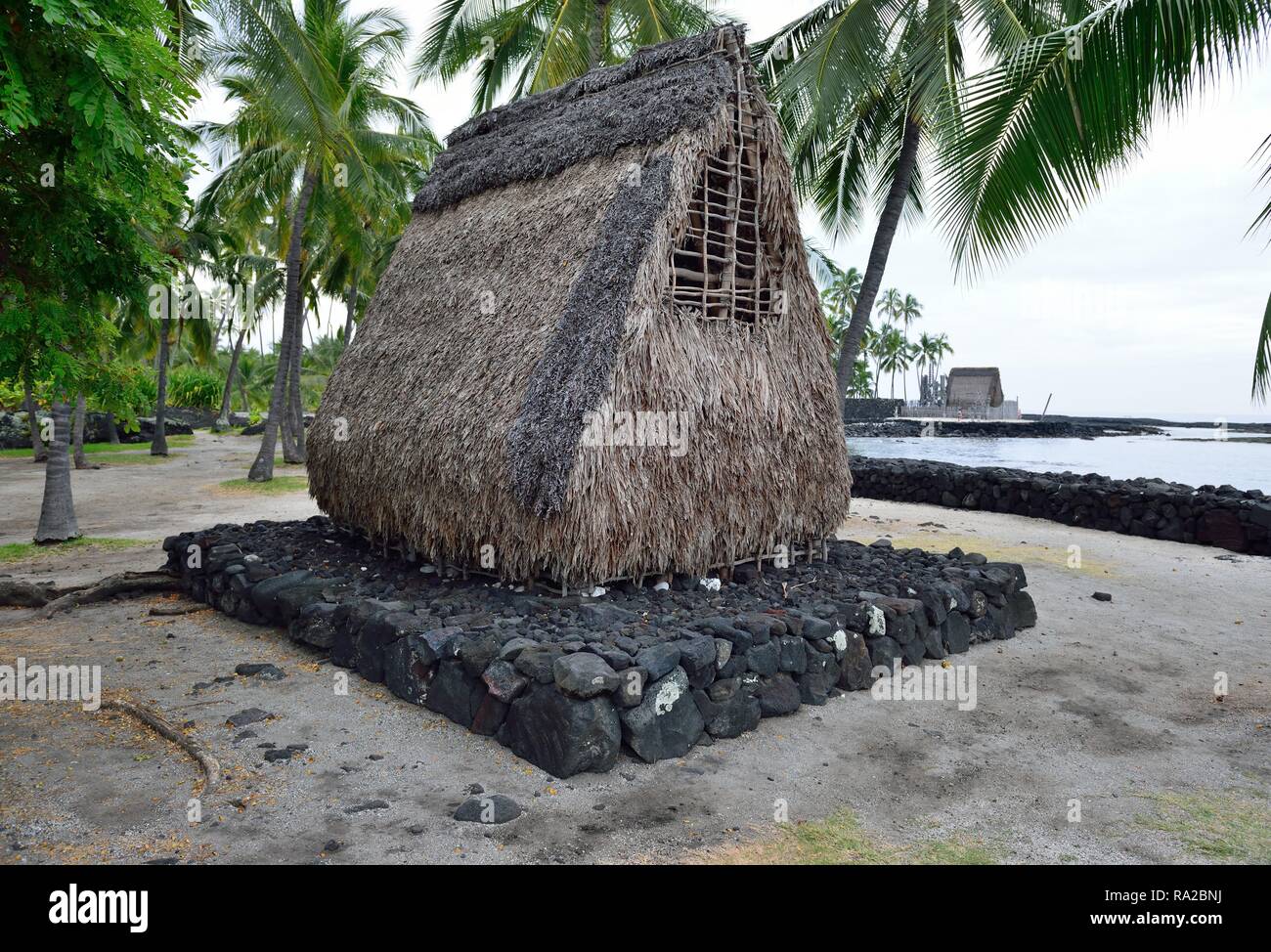 Hawaiian Island Huts On The Ocean
