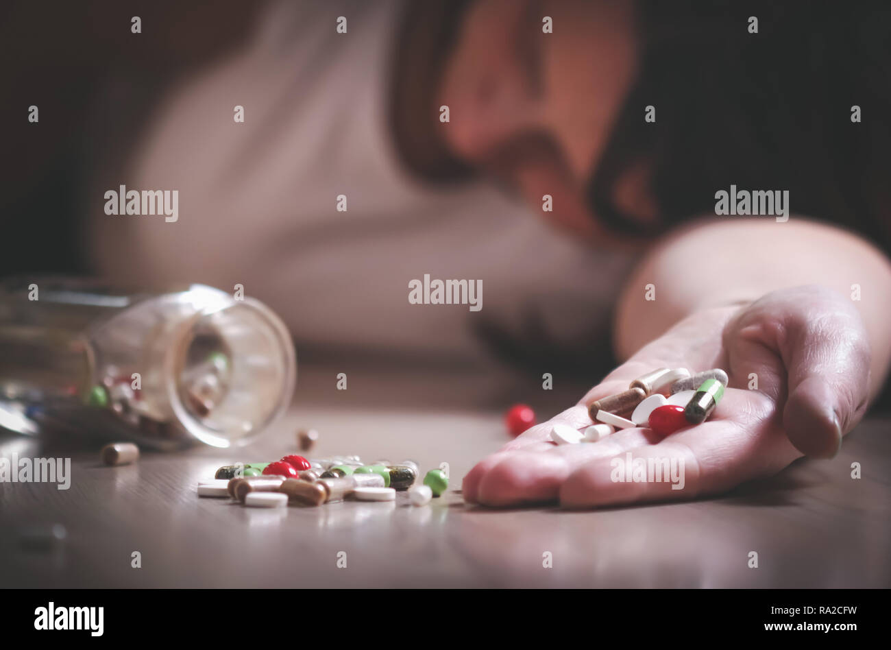 Dangerous Pills Addiction Stock Photo - Alamy