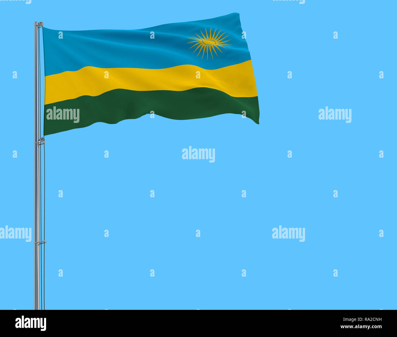 Flag 3d illustration rwanda hi-res stock photography and images - Alamy
