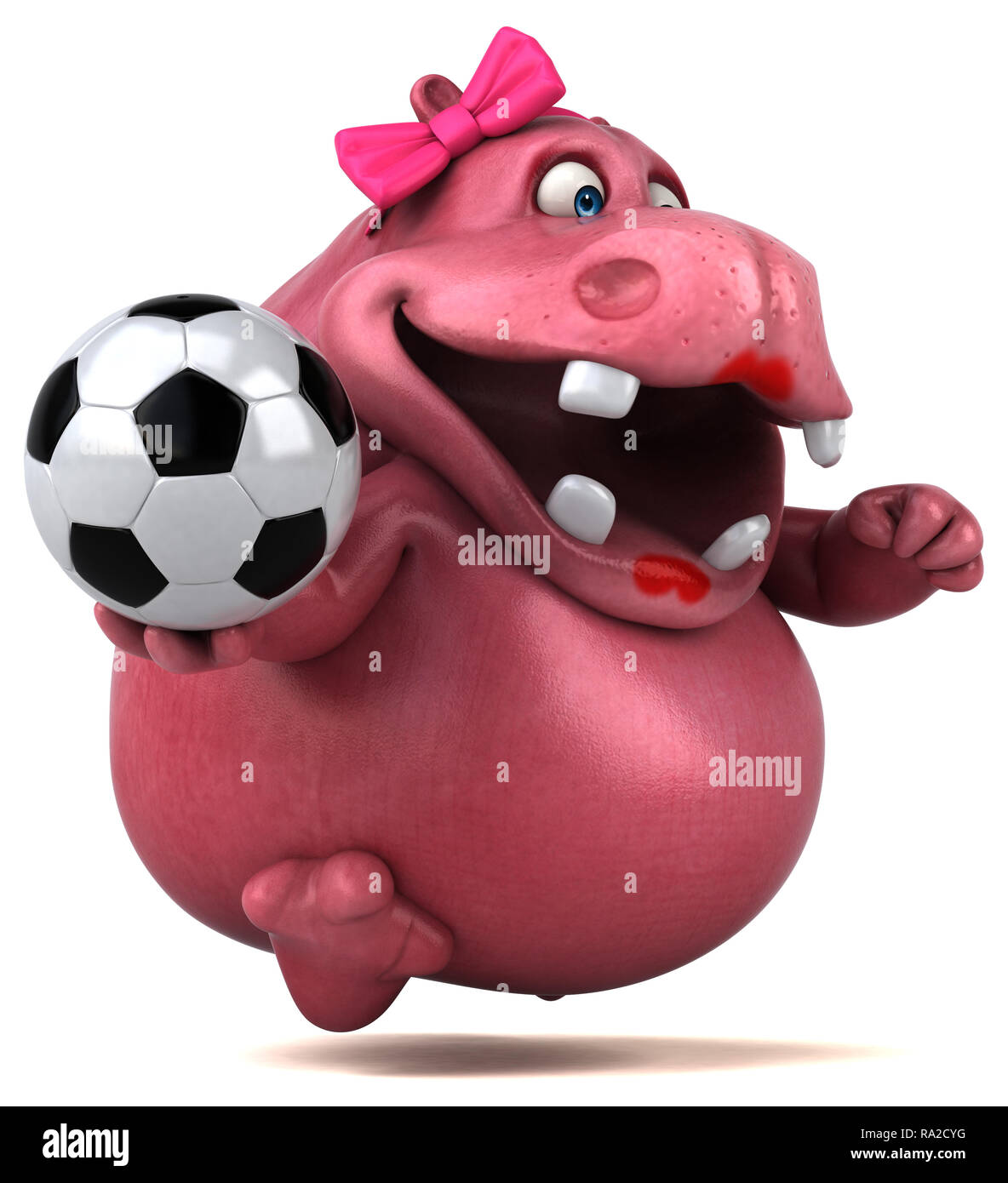 Pink Hippo - 3D Illustration Stock Photo - Alamy