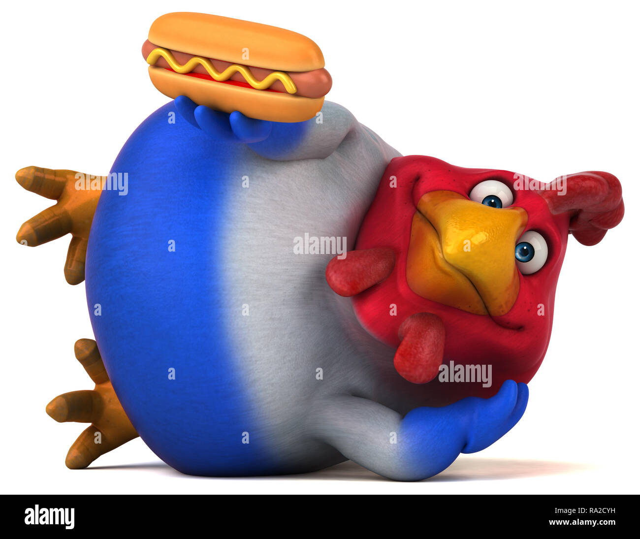 Fun chicken - 3D Illustration Stock Photo - Alamy